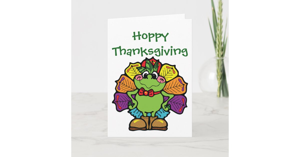 Thanksgiving Turkey Frog Holiday Card | Zazzle