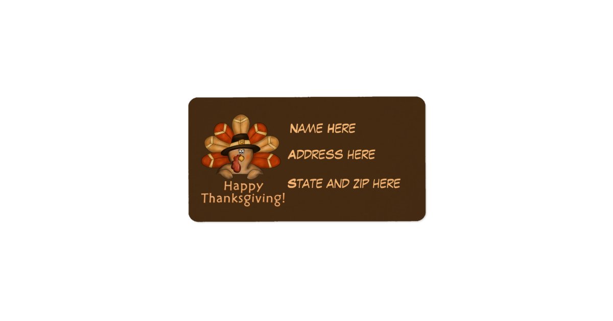 Thanksgiving turkey Holiday address label | Zazzle