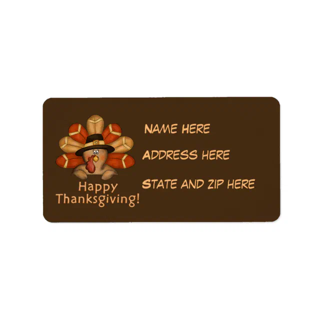 Thanksgiving turkey Holiday address label | Zazzle