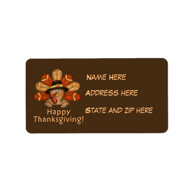 Thanksgiving turkey Holiday address label | Zazzle