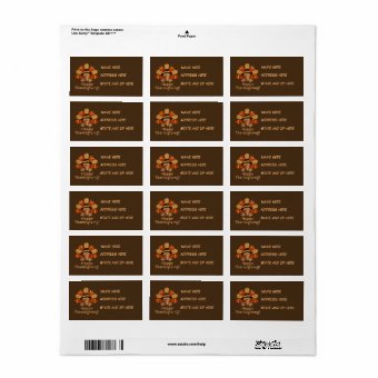 Thanksgiving turkey Holiday address label | Zazzle