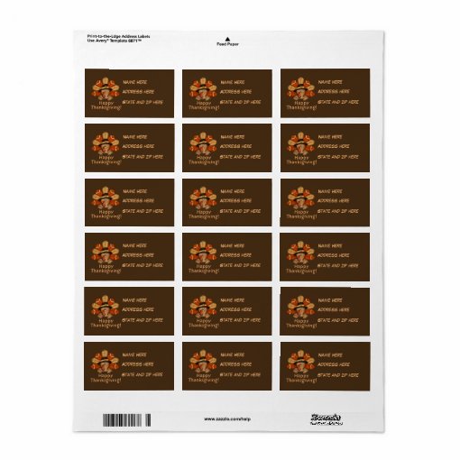 Thanksgiving turkey Holiday address label | Zazzle