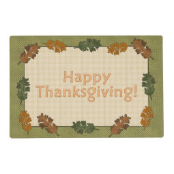Thanksgiving Turkey Holiday laminated place mat | Zazzle