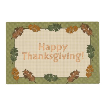 Thanksgiving Turkey Holiday laminated place mat | Zazzle