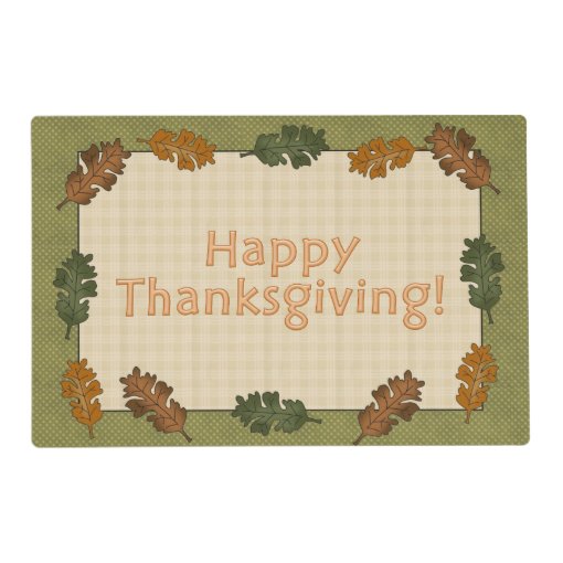 Thanksgiving Turkey Holiday laminated place mat | Zazzle