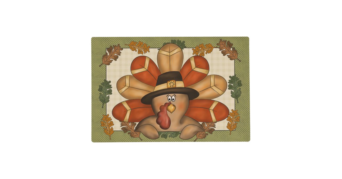 Thanksgiving Turkey Holiday laminated place mat | Zazzle