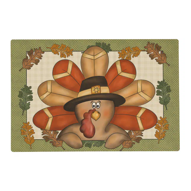 Thanksgiving Turkey Holiday laminated place mat | Zazzle