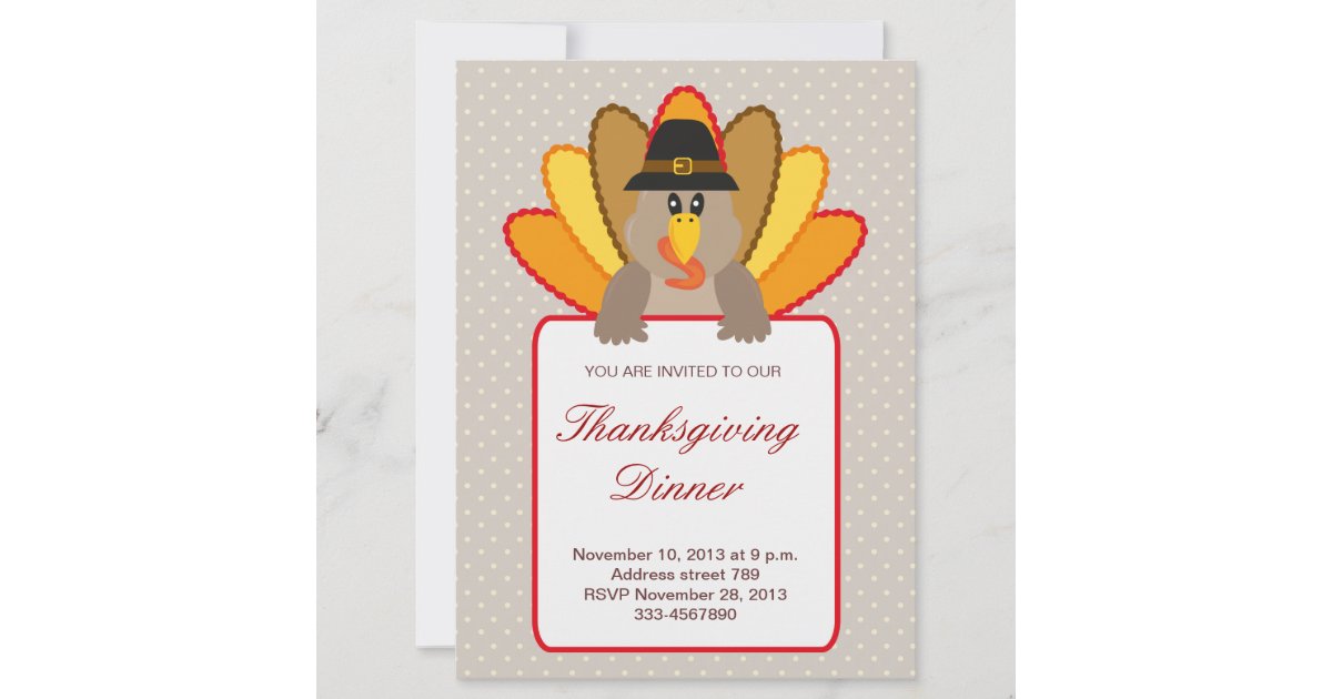 Thanksgiving Turkey Invitation | Zazzle