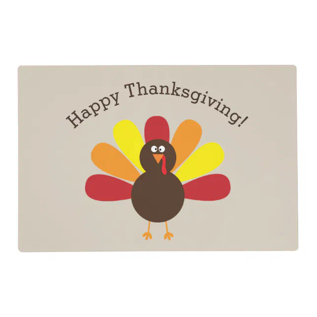Thanksgiving Turkey Kids' Placemats | Zazzle