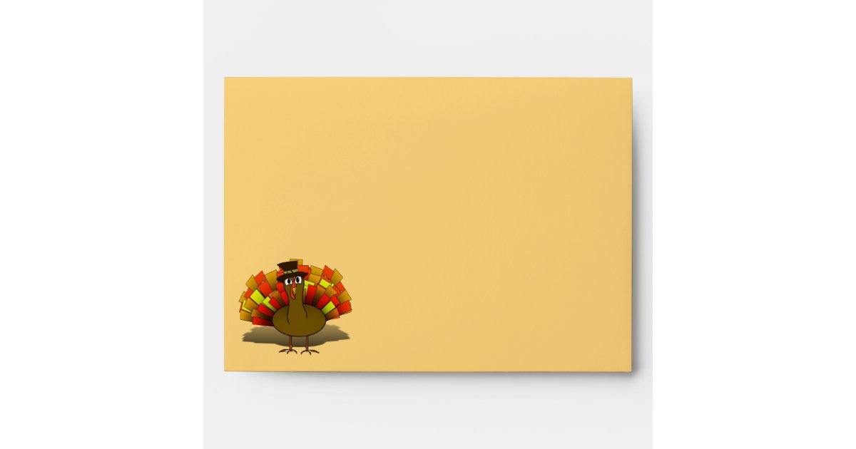 Thanksgiving Turkey Pilgrim Envelope | Zazzle