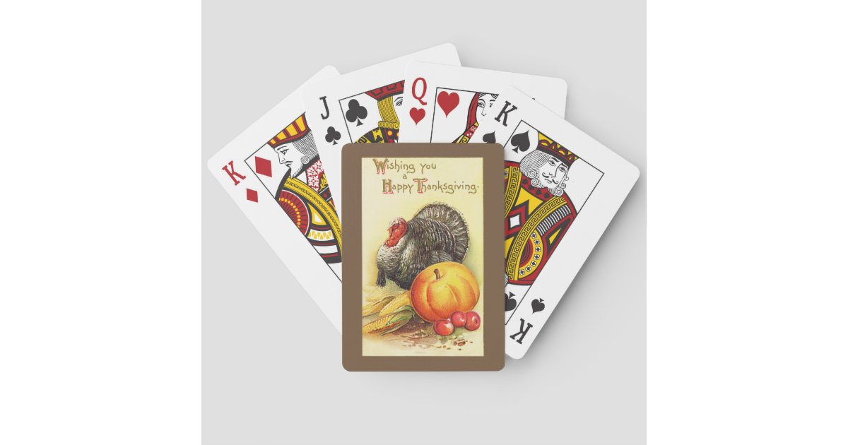 Thanksgiving Turkey Poker Cards | Zazzle