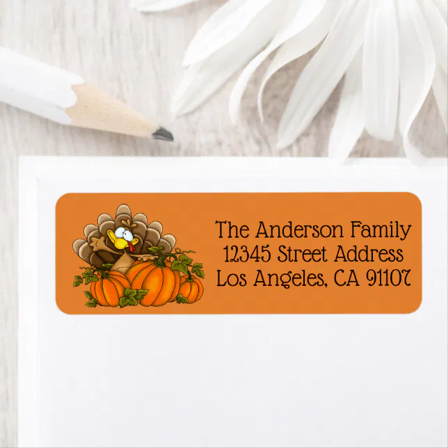 Thanksgiving Turkey Return Address Labels | Zazzle