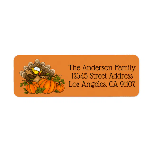 Thanksgiving Turkey Return Address Labels | Zazzle