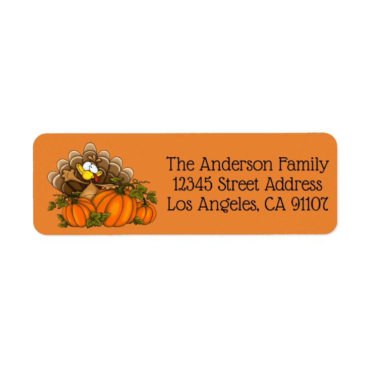 Thanksgiving Turkey Return Address Labels | Zazzle