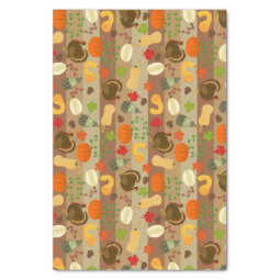 Thanksgiving Turkey Squash Autumn Harvest Pattern Tissue Paper | Zazzle