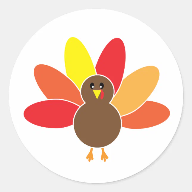 Thanksgiving Turkey Sticker. Classic Round Sticker | Zazzle