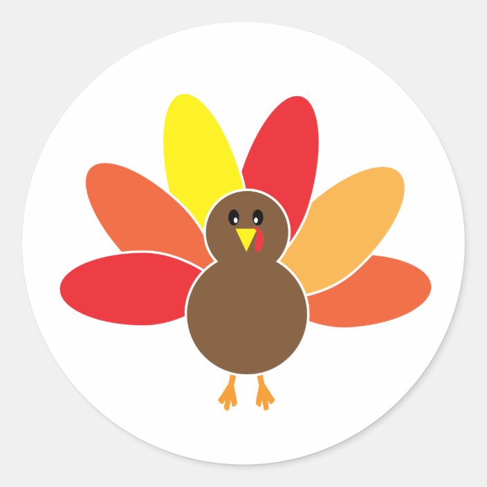 Thanksgiving Turkey Sticker. Classic Round Sticker | Zazzle.com