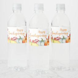 Thanksgiving Water Bottle Label | Zazzle