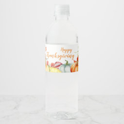 Thanksgiving Water Bottle Label | Zazzle