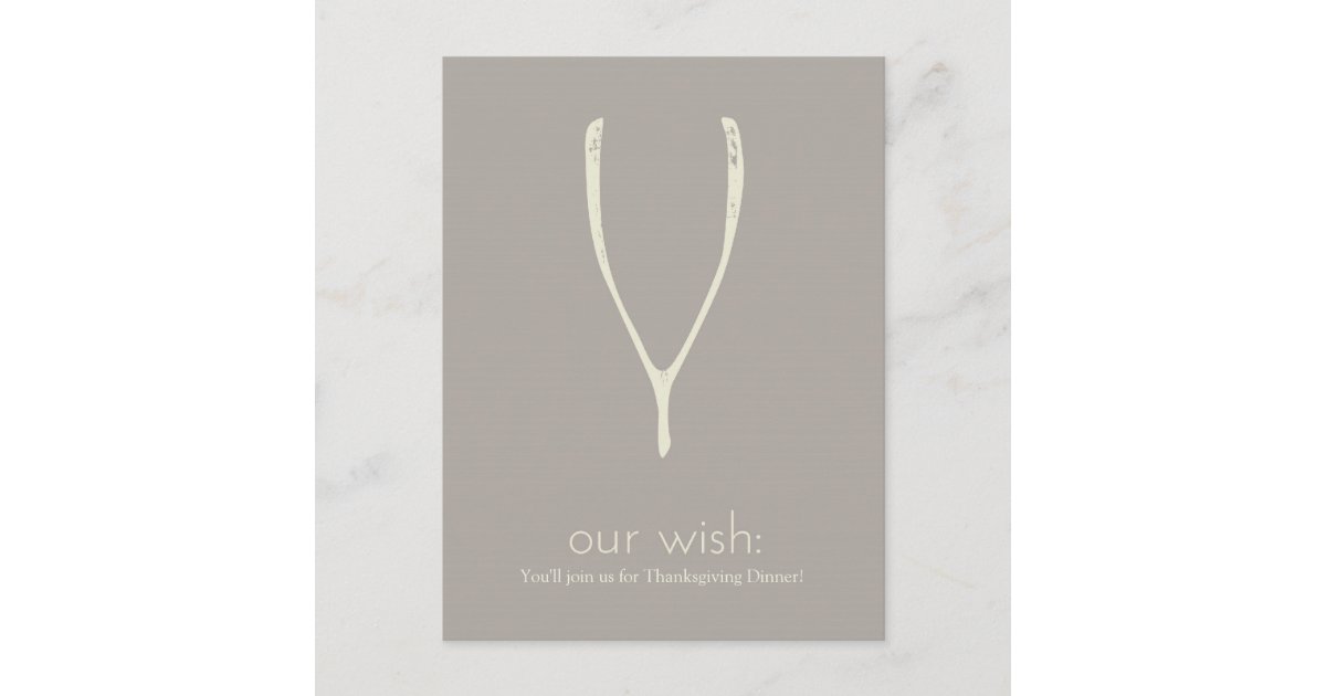 Thanksgiving Wishbone Dinner Invitation/Greeting Invitation Postcard ...