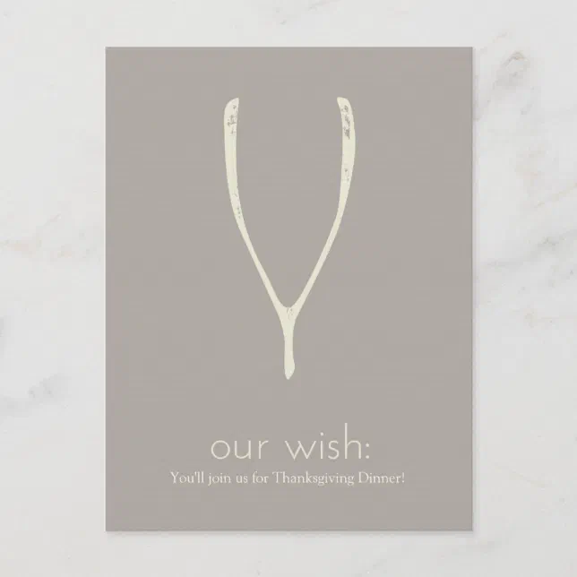 Thanksgiving Wishbone Dinner Invitation/Greeting Invitation Postcard ...