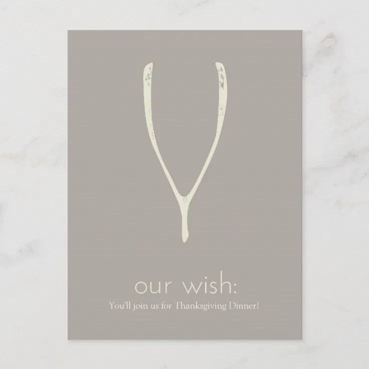 Thanksgiving Wishbone Dinner Invitation/Greeting Invitation Postcard ...