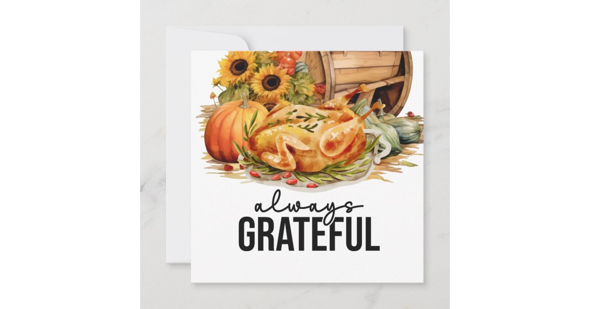 Thanksgiving with turkey thank you card | Zazzle