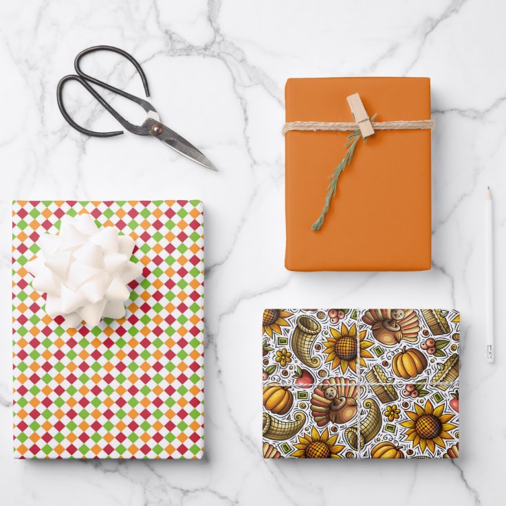 Thanksgiving wrapping paper sheets | Zazzle