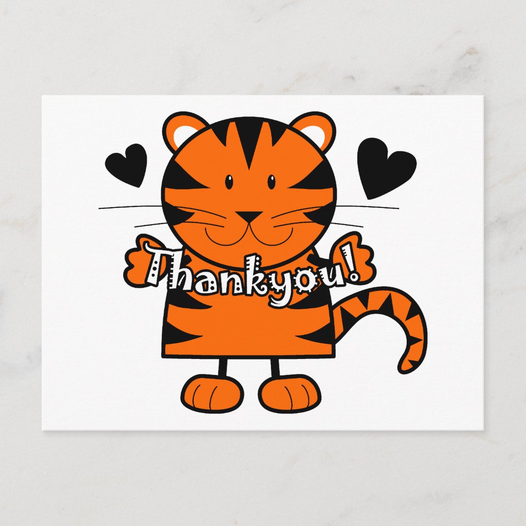 Thankyou Tiger Postcard | Zazzle