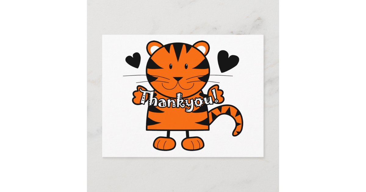 Thankyou Tiger Postcard | Zazzle