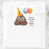 ThankYou Yellow Party Poop Emoji Birthday Stickers | Zazzle