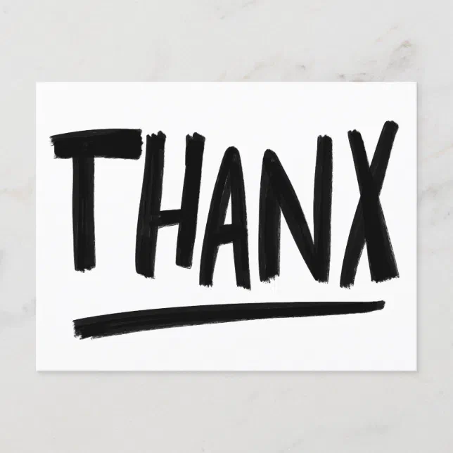 THANX Rough Brushstrokes Thank You CUSTOM Postcard | Zazzle