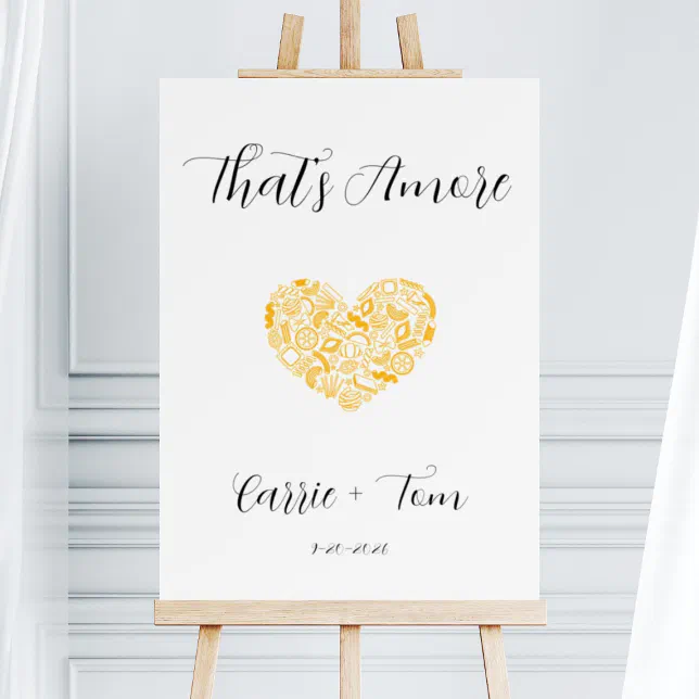 That's Amore Couple Wedding Shower Welcome Sign | Zazzle