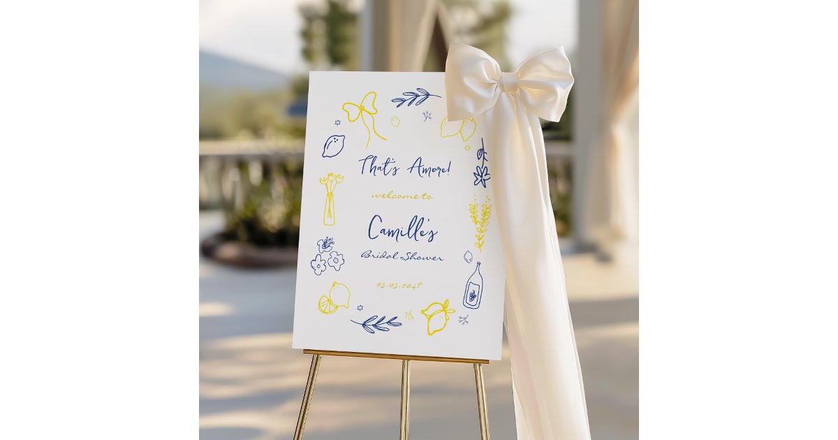 That's Amore Hand Drawn Italian Lemon Welcome Sign | Zazzle