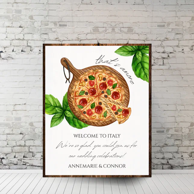 That's amore Italy Pizza Welcome Sign | Zazzle