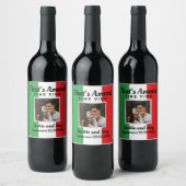 That's Amore! Personalized Photo Italian Flag Wine Label | Zazzle