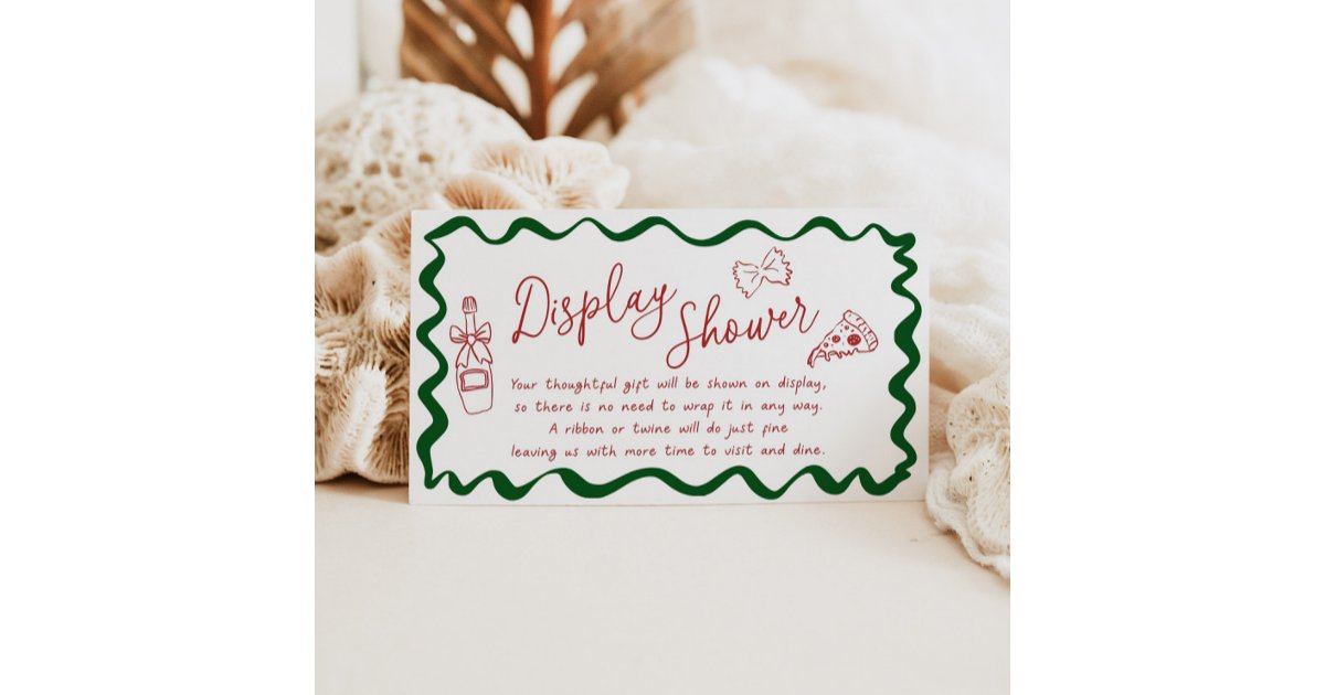 That's Amore Unwrapped Gift Italian Bridal Shower Enclosure Card | Zazzle