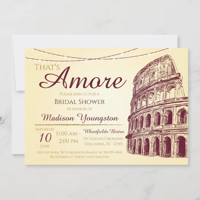 That's Amore Vintage Italian Bridal Shower Invitation | Zazzle