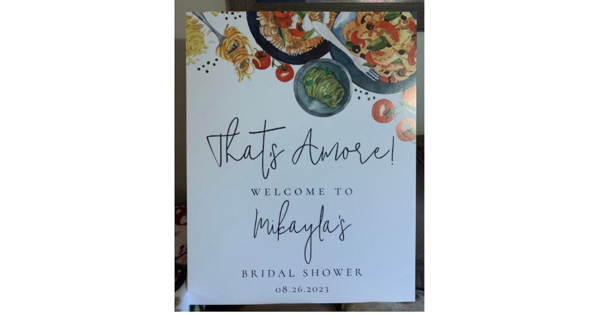 That's Amore! Watercolor Italian Food Welcome Sign | Zazzle