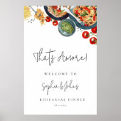 That's Amore! Watercolor Italian Food Welcome Sign | Zazzle