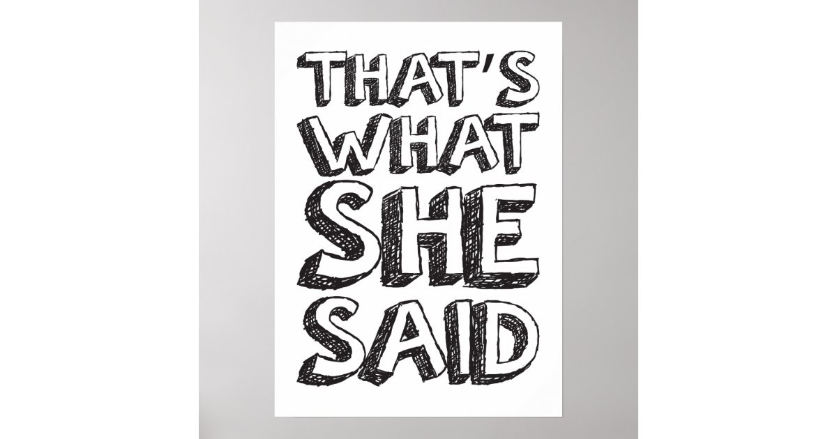 That's What She Said Poster | Zazzle
