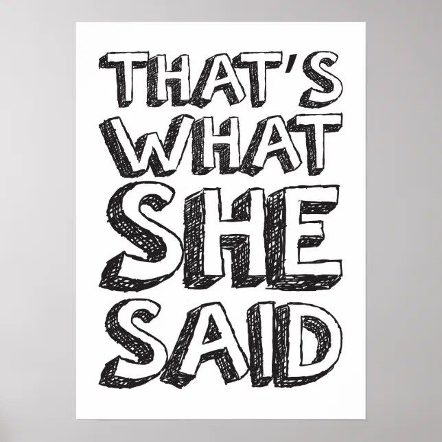 That's What She Said Poster | Zazzle