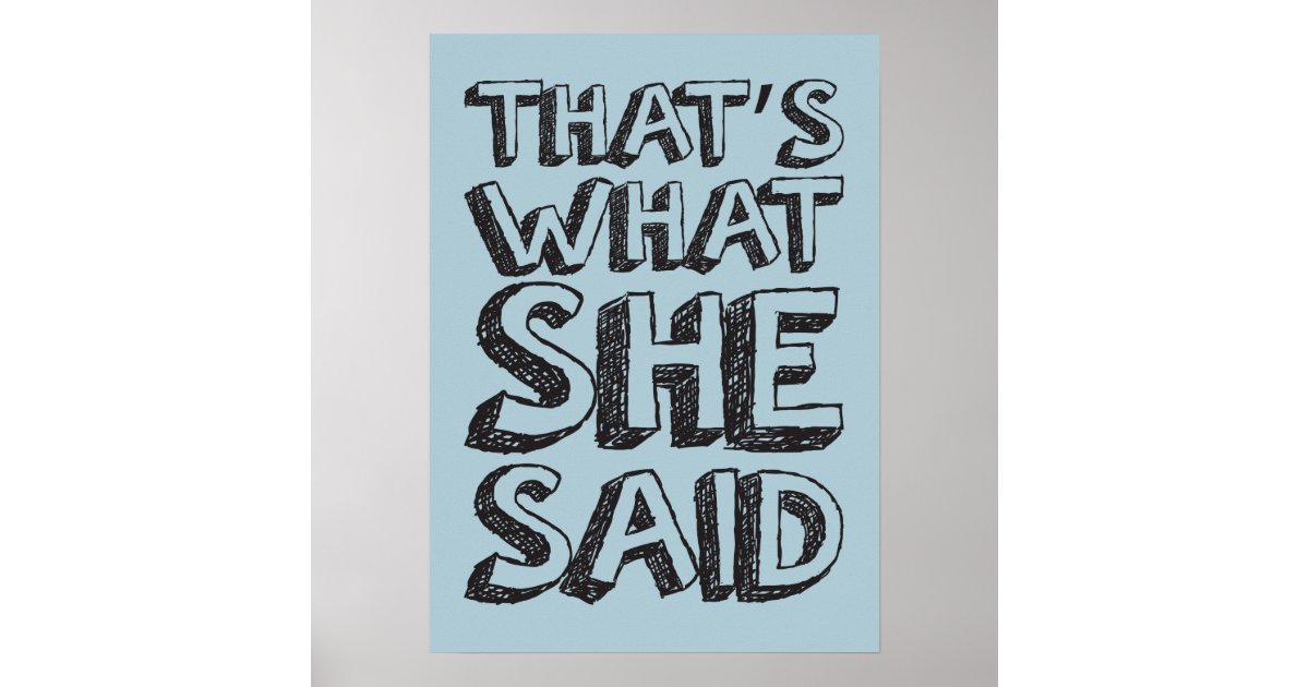 That's What She Said Poster | Zazzle