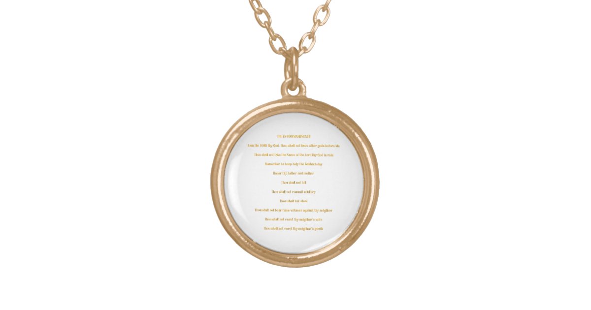 The 10 Commandments Gold Plated Necklace | Zazzle