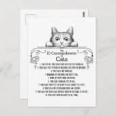 The 10 Commandments of Cats Funny Postcard | Zazzle