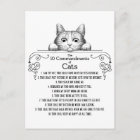 The 10 Commandments of Cats Funny Postcard | Zazzle