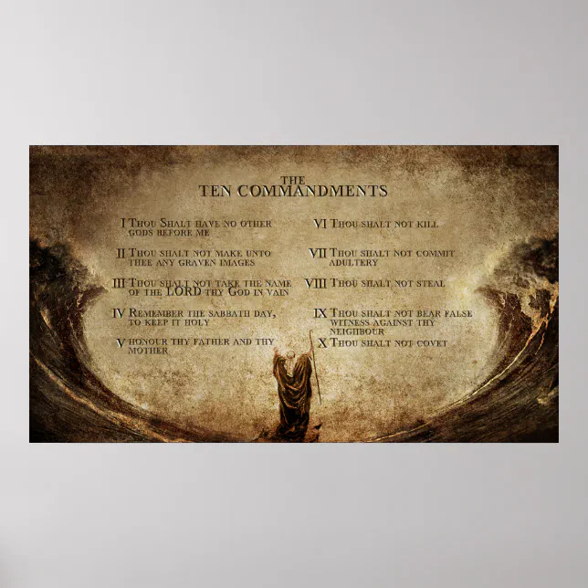 the 10 commandments wall poster | Zazzle