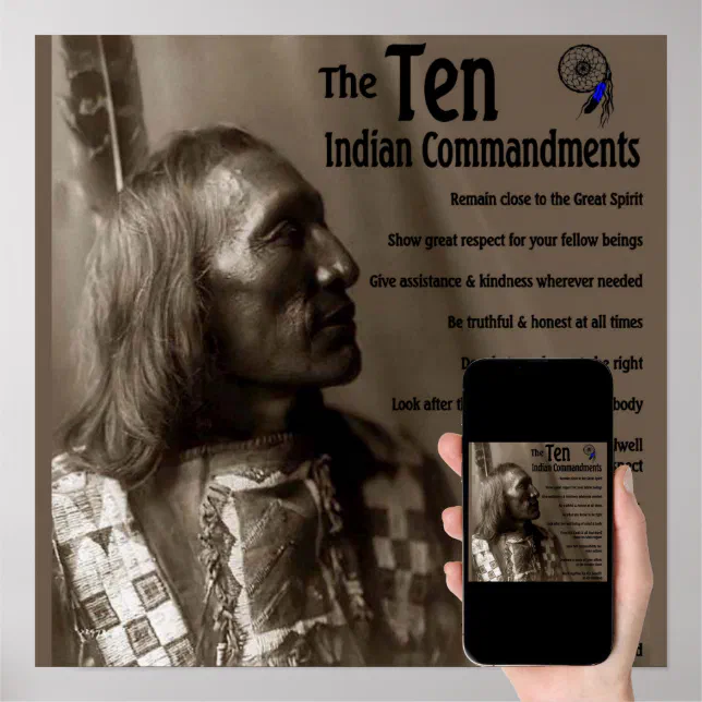 The 10 Indian Commandments Poster | Zazzle