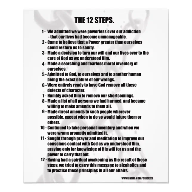 THE 12 STEPS PHOTO PRINT | Zazzle