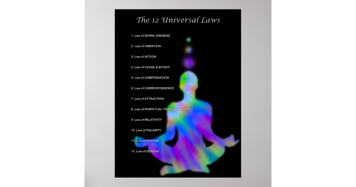 The 12 Universal Laws Poster | Zazzle